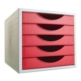 MODULO 5 CAJONES ARCHIVOTEC GRIS/ROJO